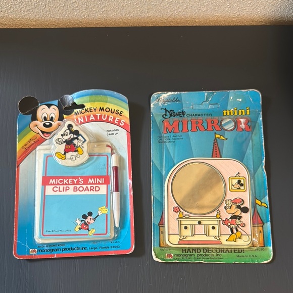 Disney | Other | Vtg 2 Pc Disney Mickey Mouse Miniatures Set | Poshmark